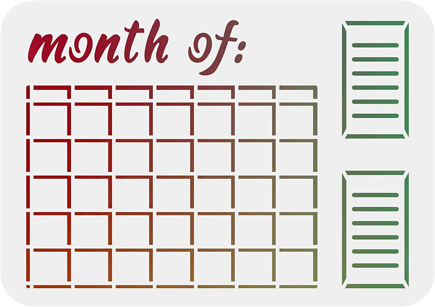 1pc Calendar Stencils Decoration Template 11.6x8.3 inch Plastic ...