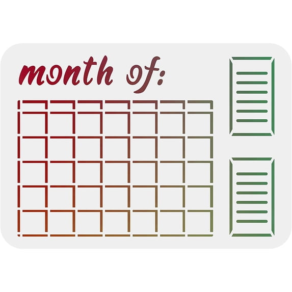1pc Calendar Stencils Decoration Template 11.6x8.3 inch Plastic ...