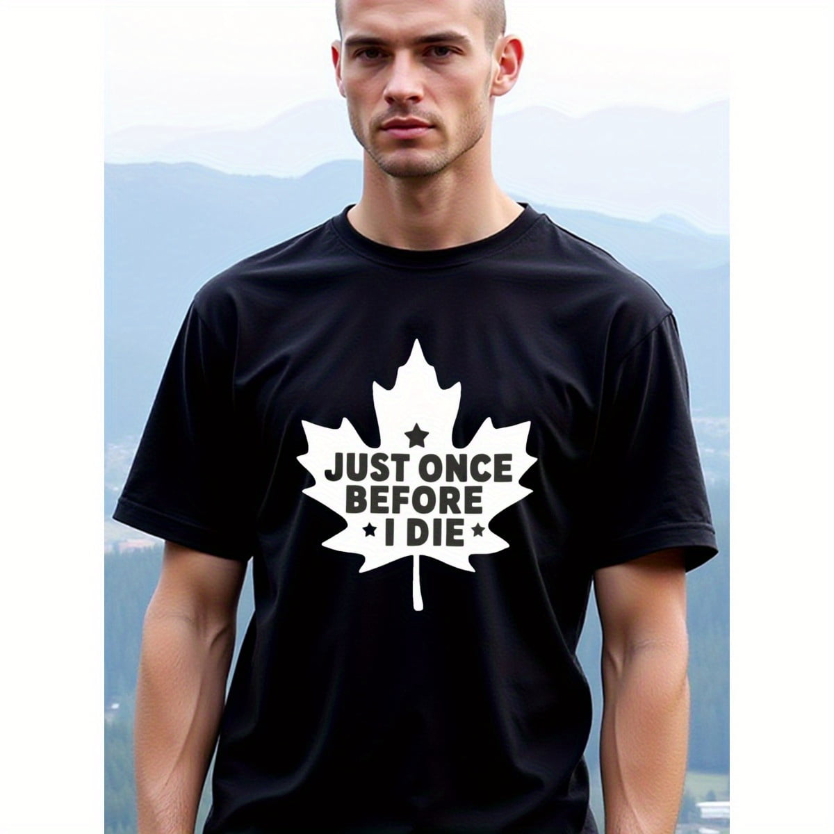1pc Canada Maple Leaf T-shirt, 180gsm, All-Season Casual - Walmart.com