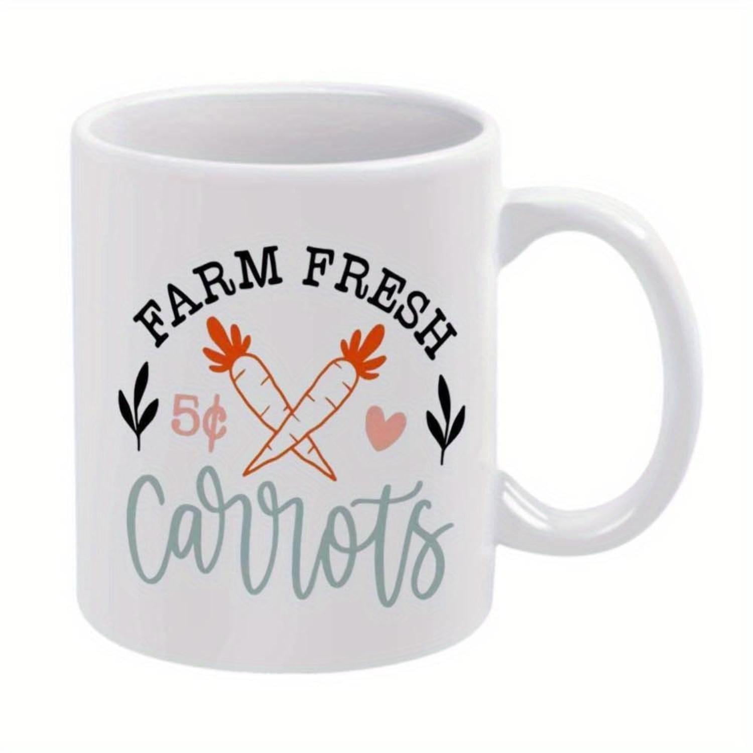 1pc Carrots heart funny mug 11oz ceramic cup coffee cup decorative cup ...