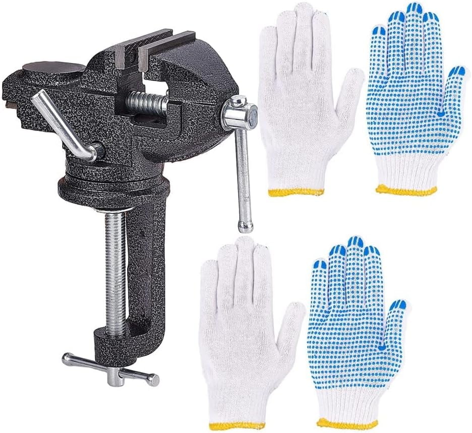 1pc Cast Steel Table Bench Vise Portable Bench Clamp 360 Degree Swivel ...