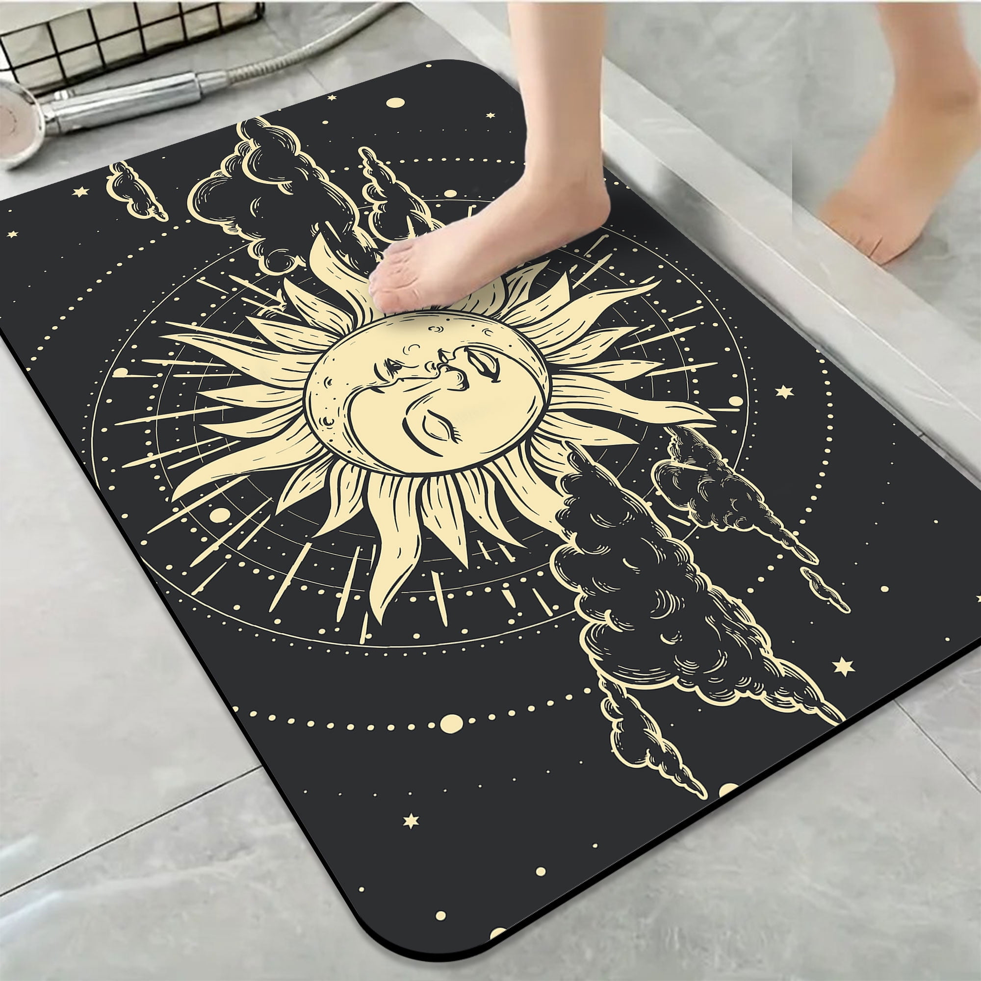 1pc Celestial Sun Moon Bathroom Rug Bathroom Decor and Accessories ...