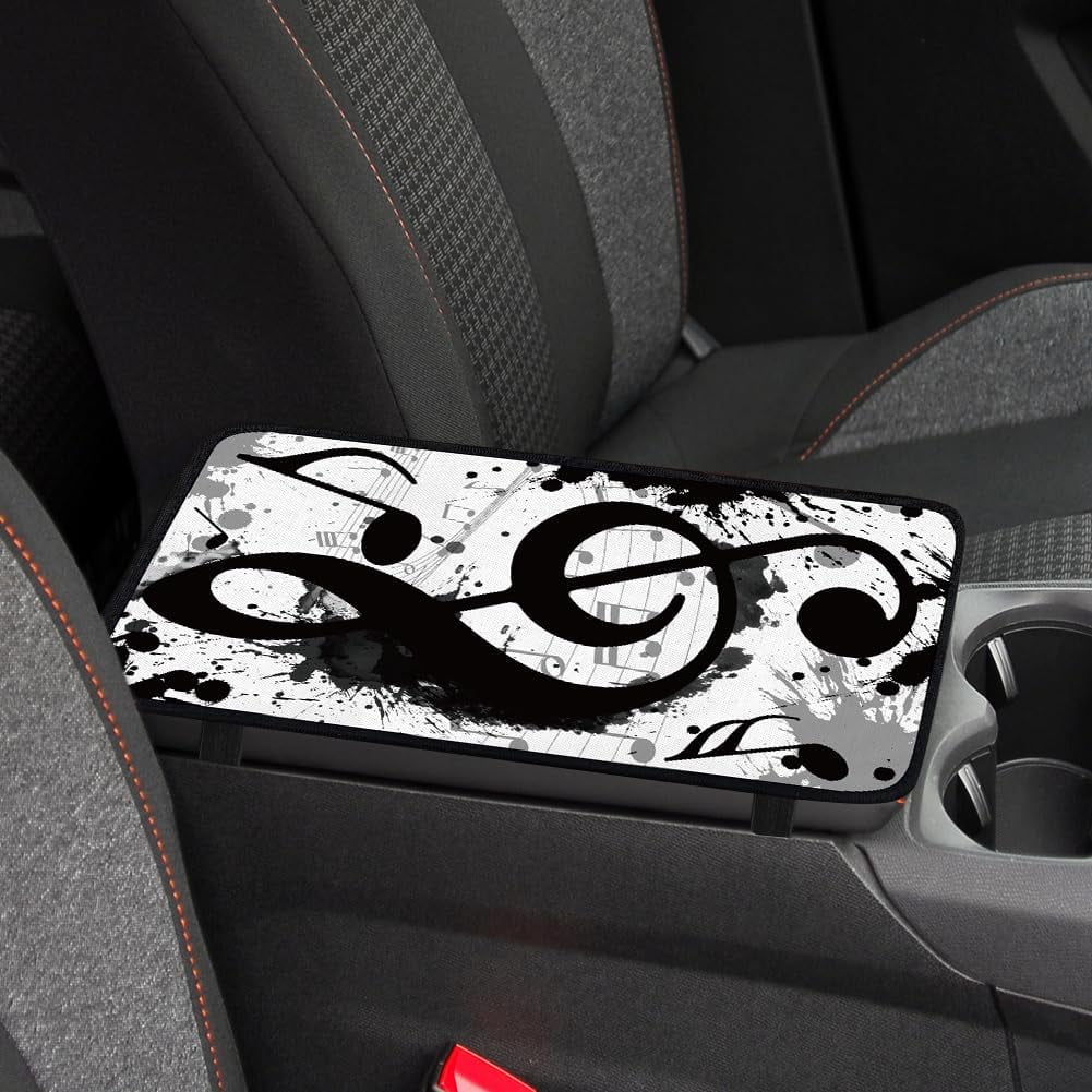 1pc Center Console Armrest Cover Pad 12.6x7.5 inch Music Note Neoprene ...