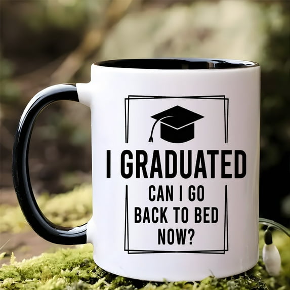 1pc Ceramic Graduation Mug "I Graduated Can I Go Back To Bed Now?" With ...