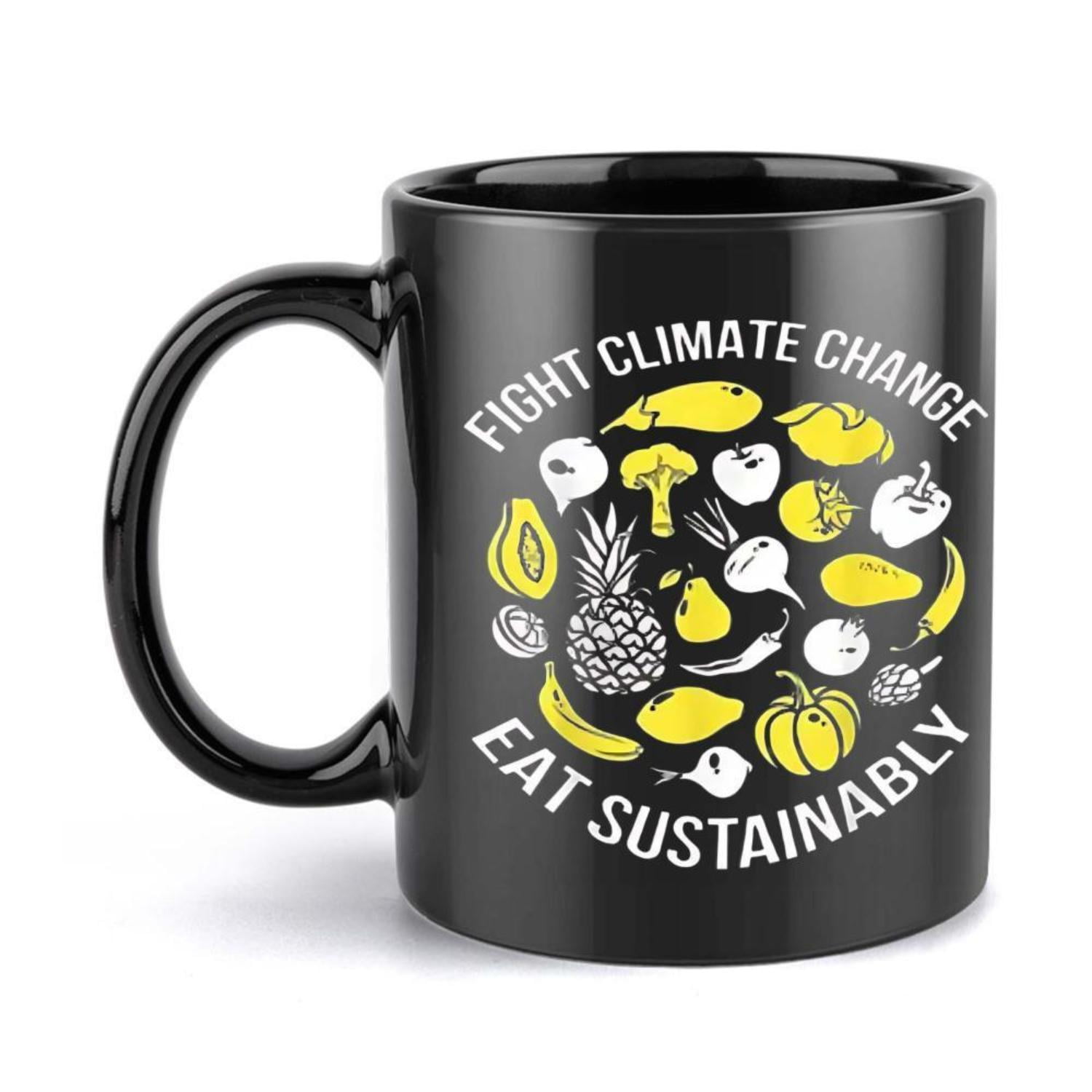 1pc Ceramic Mug 11oz 360ml Black Coffee Cup with Vibrant Fruit ...