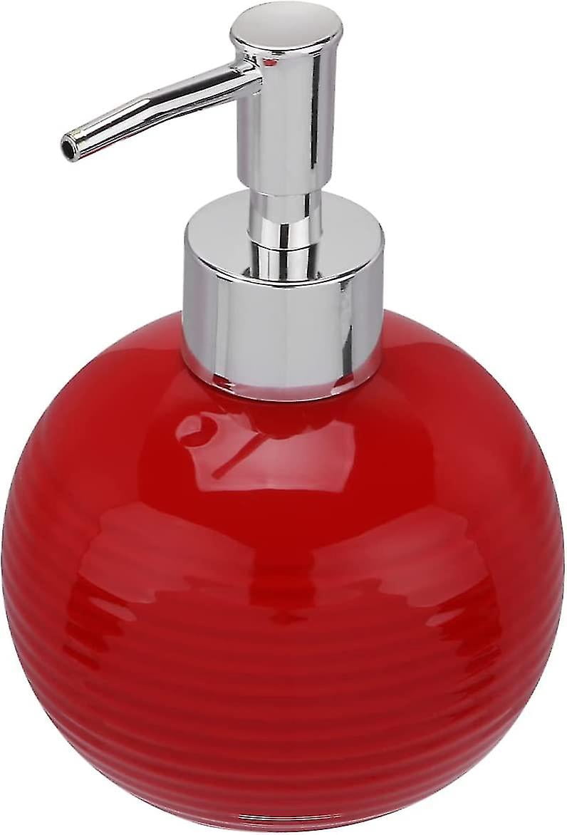 1pc Ceramic Soap Dispenser, Round Press Bottle Refillable Lotion Bottle ...