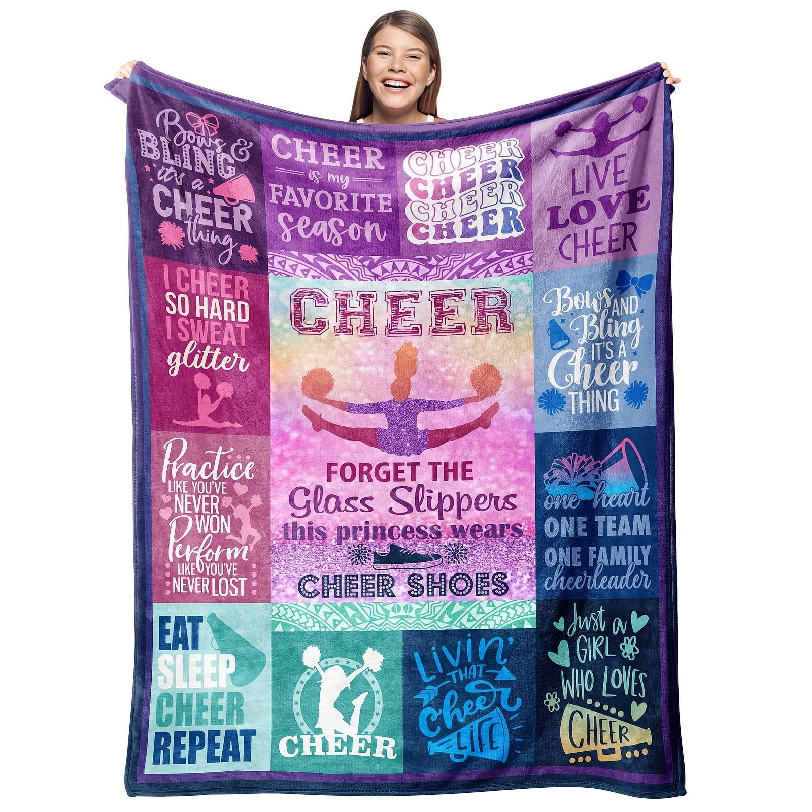 1pc Cheerleader Gifts Blanket - Cheerleading Throw with Inspirational ...