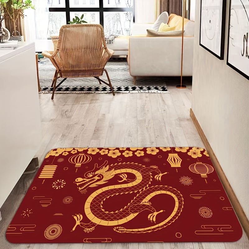 1pc / Chinese Spring Festival 2024 New Year Dragon Year Festive Doormat ...