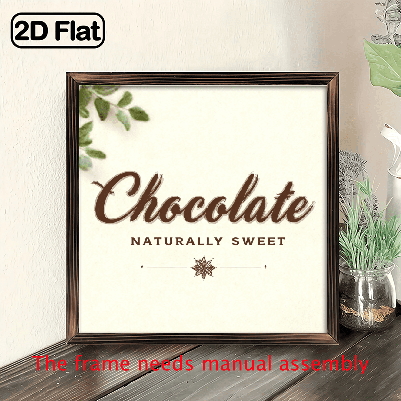 1pc Chocolate Naturally Sweet Inspirational Wood Sign 8x8 Inch Recycled ...