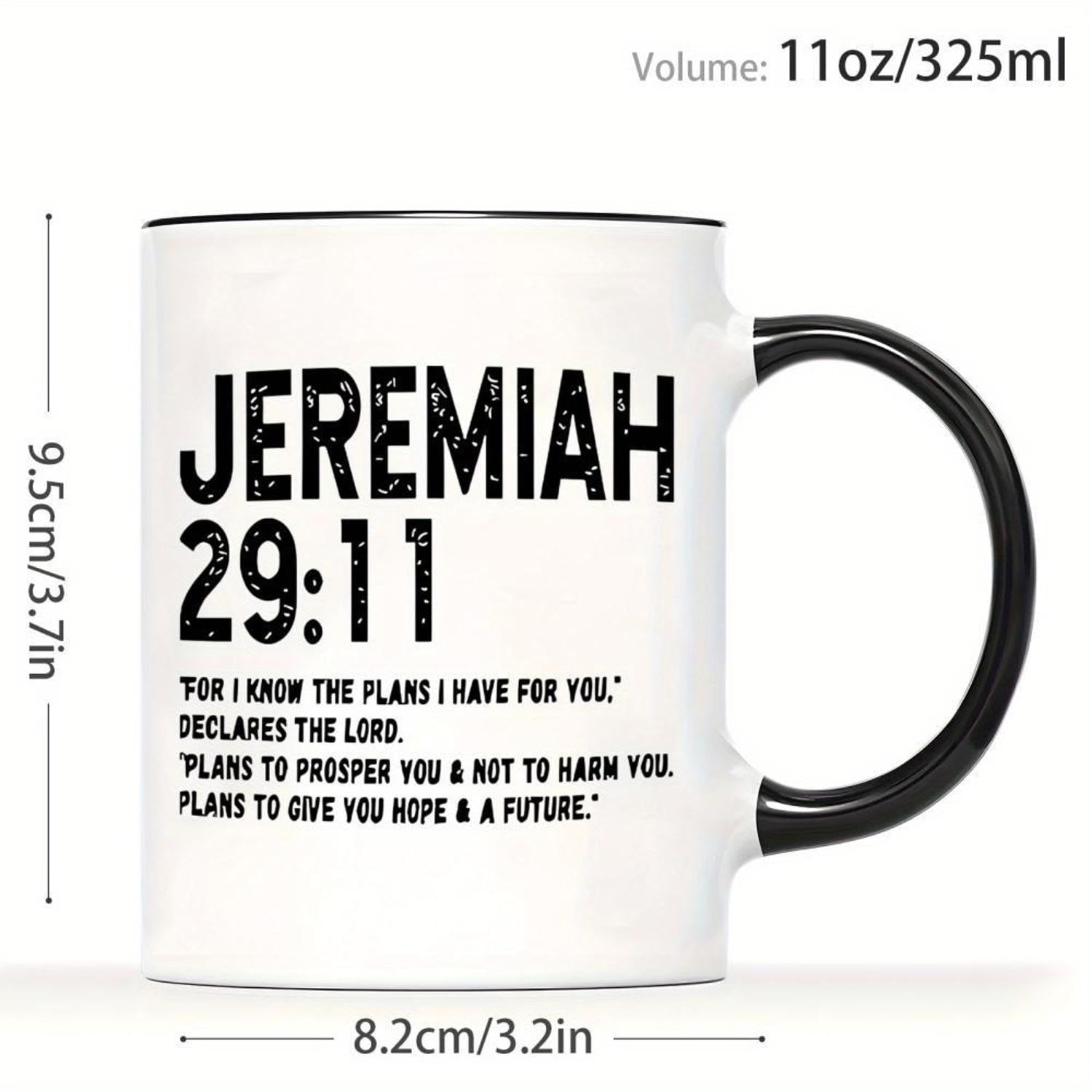 1pc Christian Bible Verse Coffee Mug with Jeremiah 29 11 Inspirational ...