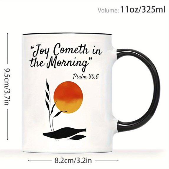 1pc Christian Bible Verse Coffee Mug with Psalm 30 5 Joy Cometh in ...