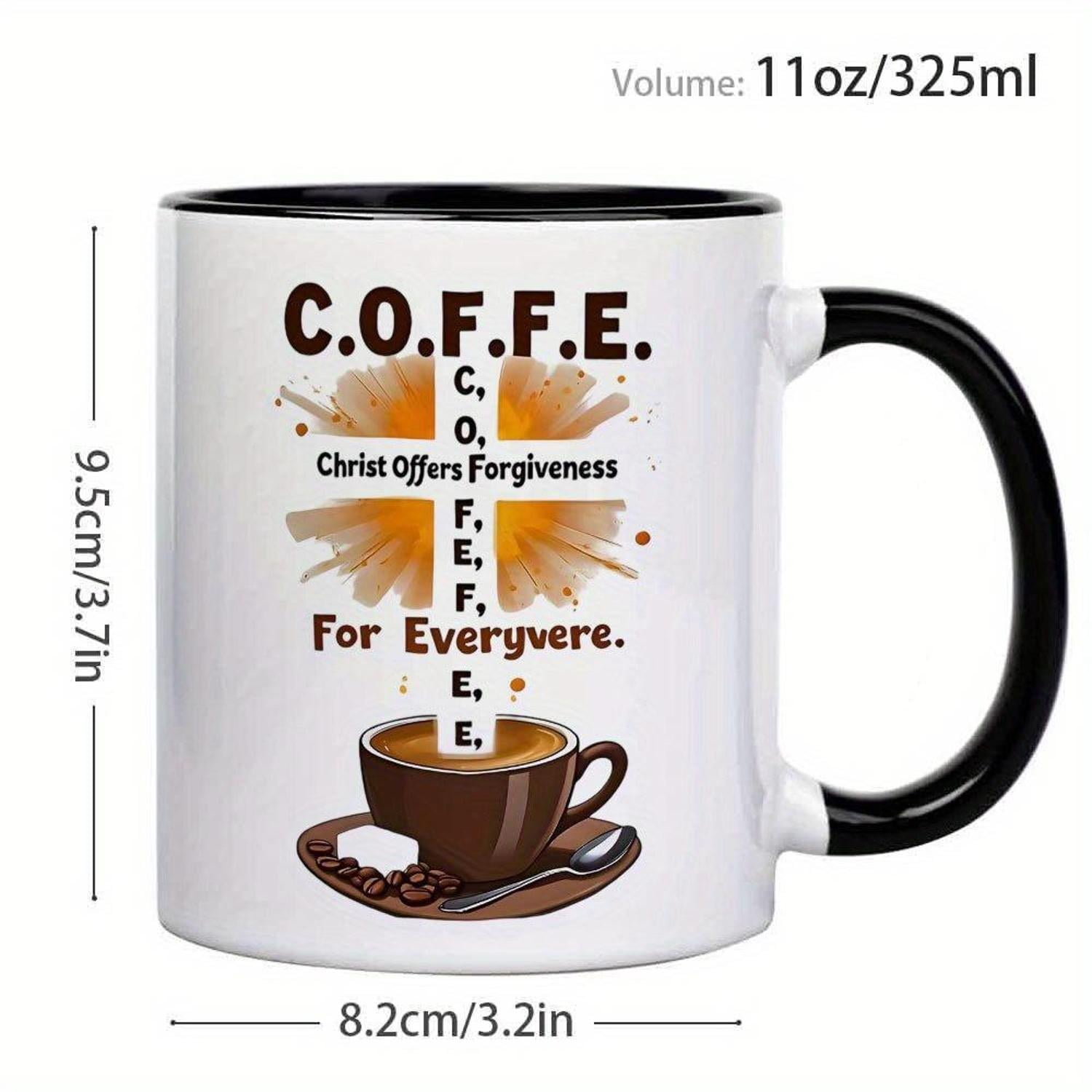 1pc Christian Coffee Mug with Cross Coffee Bean Design Christ Offers ...