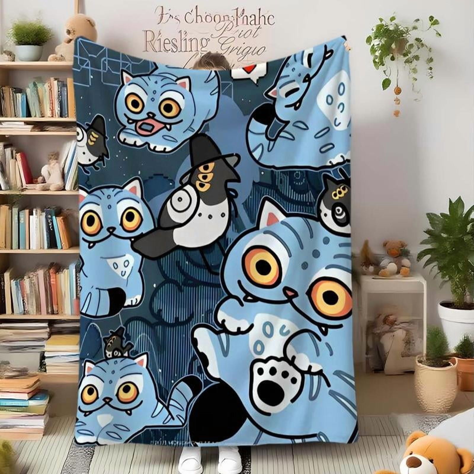 1pc Christmas Cartoon Cat Flannel Blanket, Soft Lightweight Blanket ...
