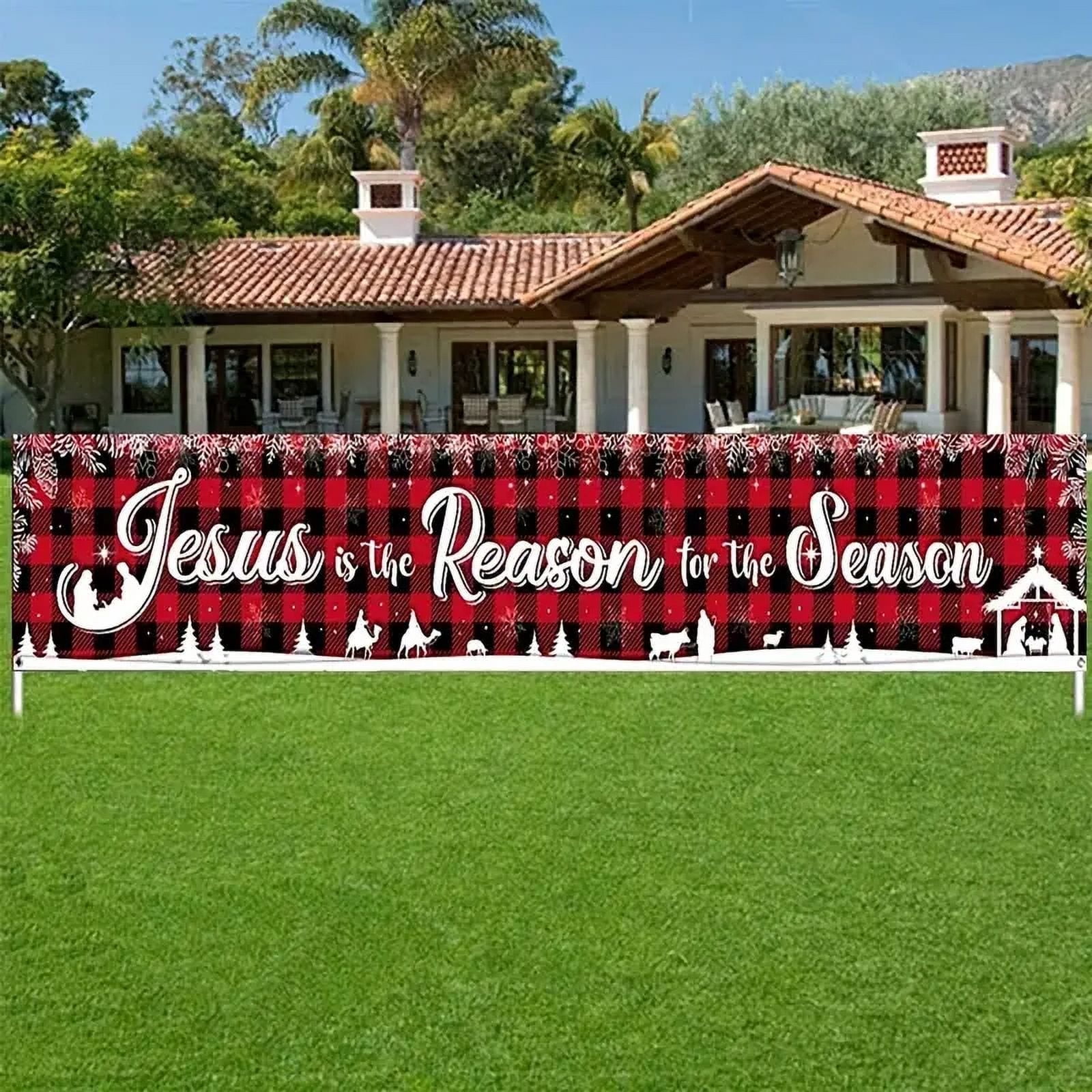 1pc, Christmas Decoration Banner, Jesus Is The Reason For The Season ...