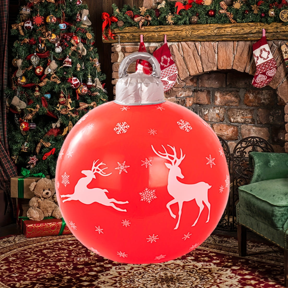 1pc Christmas Snowflake Inflatable Ball - Mixed Color, Round Shape ...