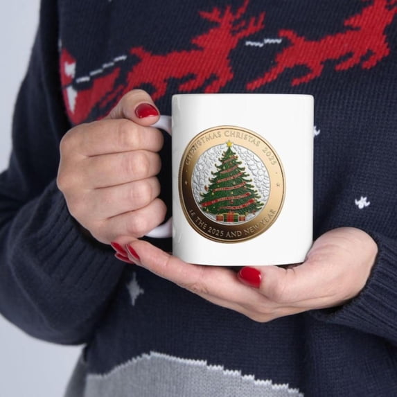 1pc Christmas Tree Ceramic Mug 11oz Reusable Coffee Cup Hand Wash Only ...