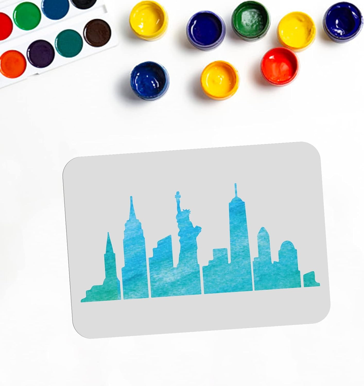 1pc City Building Stencils for Painting 11.7×8.3 inch Statue of Liberty ...