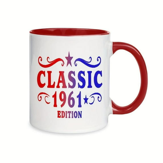 1pc Classic 1961 Edition Ceramic Coffee Mug 11oz Reusable Hand Wash ...