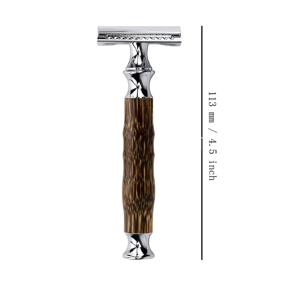 Parker's Walnut Wood Handle Barber Straight Razor for Men and 5 Razor ...