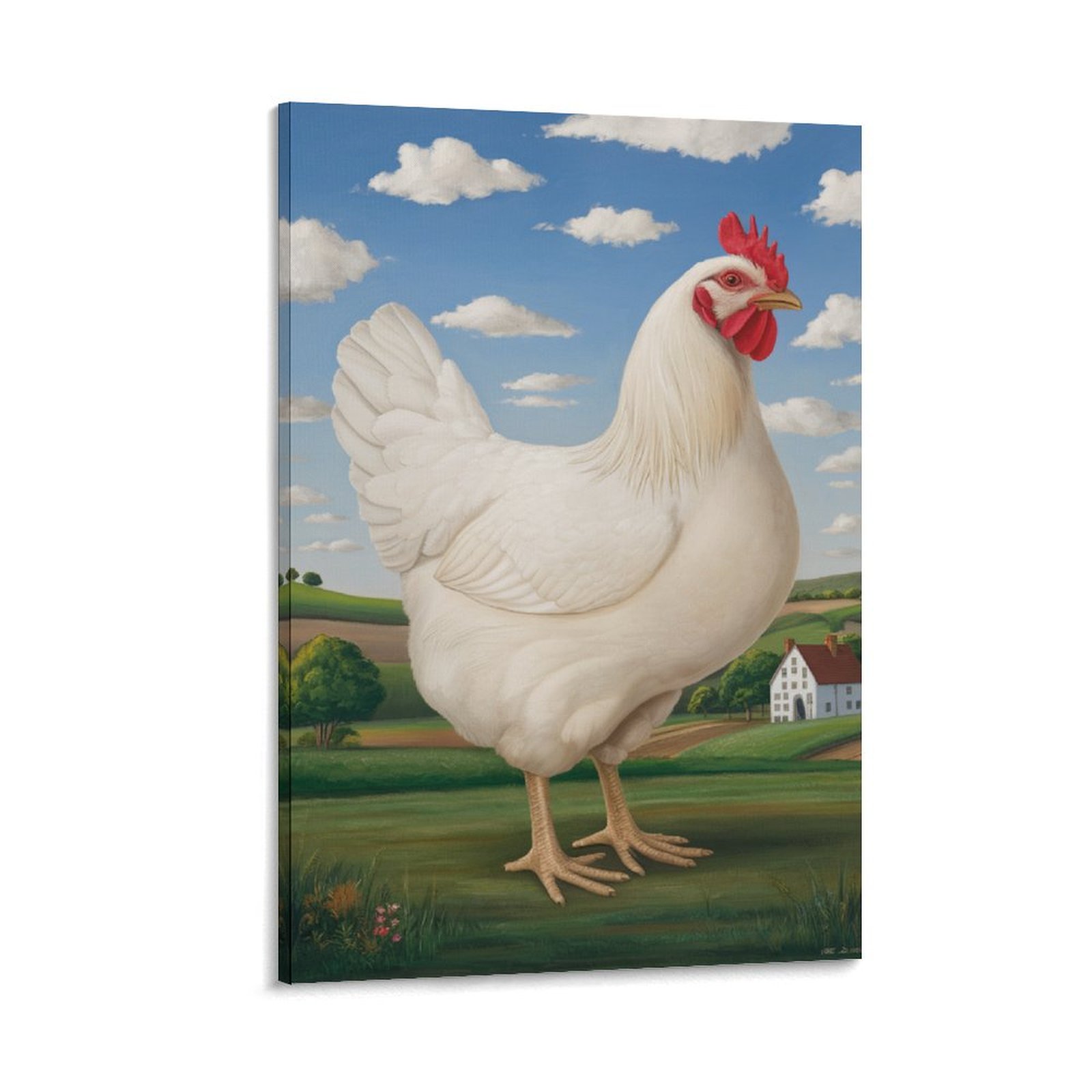 1pc Classic Chicken Oil Painting 2 Pictures Print Wall Art With ...