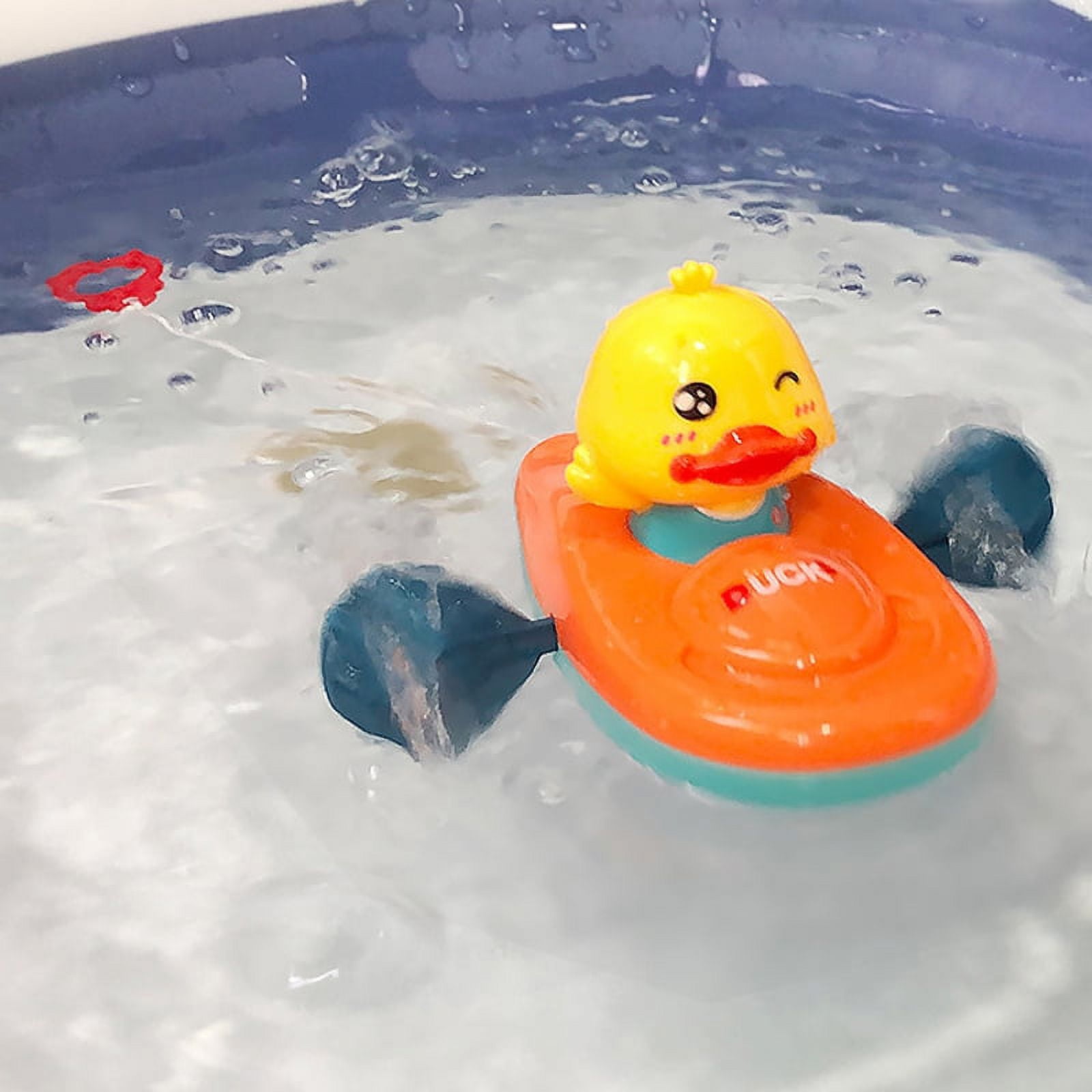 1pc Classic Water Toy Cute Cartoon Duck Bath Props Back Rowing Boat ...