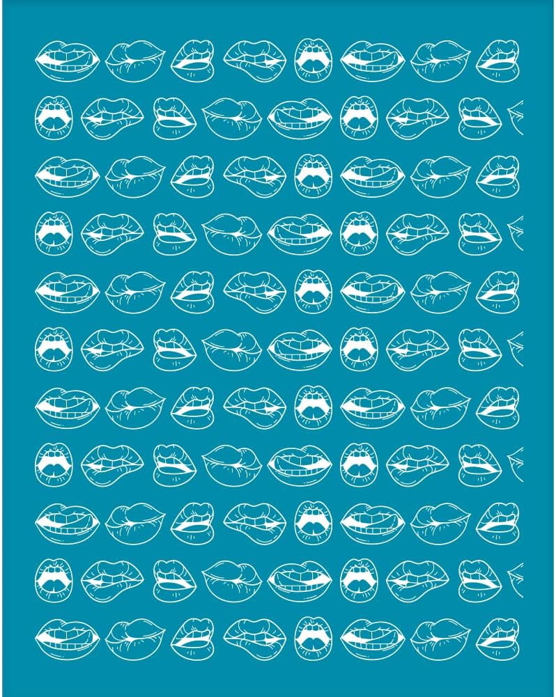 1pc Clay Stencil Lip Pattern Silk Screen Printing Stencils Facial Part ...