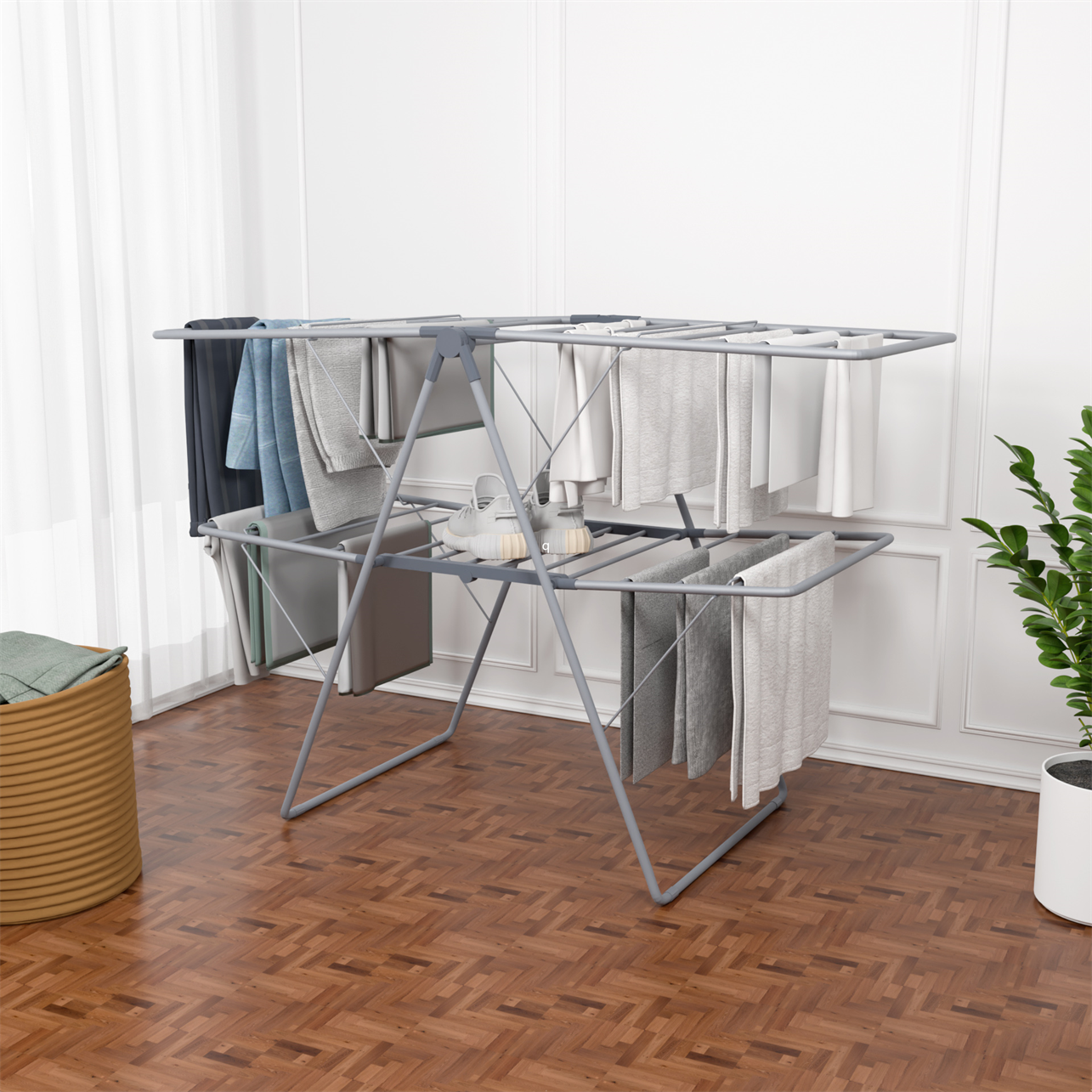1pc, Clothes Drying Rack Foldable, Foldable Laundry Drying Rack, Free ...