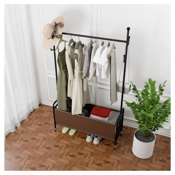 1pc, Clothes Racks for Hanging Heavy Duty Clothes Rack Clothes Rolling ...