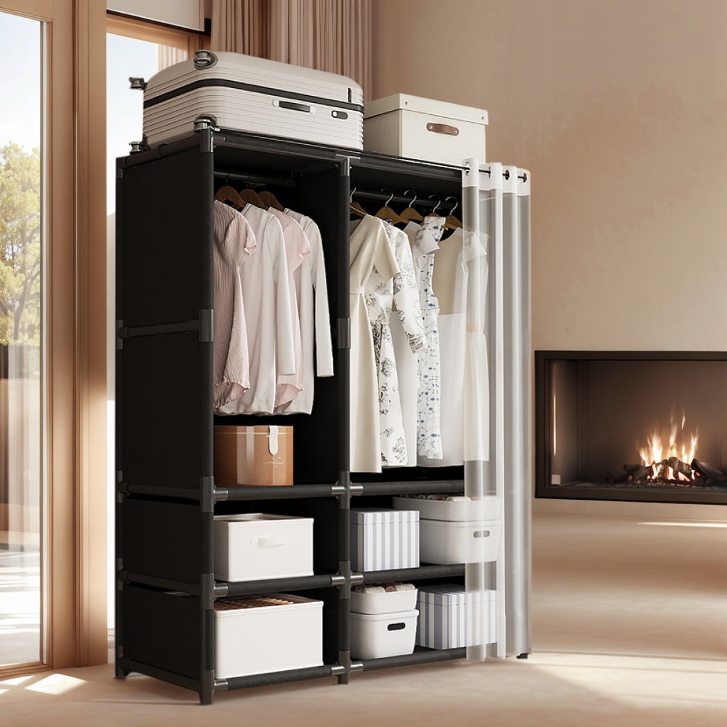 1pc Clothes Storage Wardrobe - Easy Assembly, Reinforced Metal Frame ...