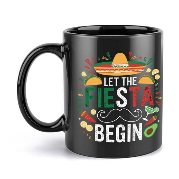 1pc Coffee Mug 11oz Vibrant Mexican Design with Sombrero Taco Beginner ...