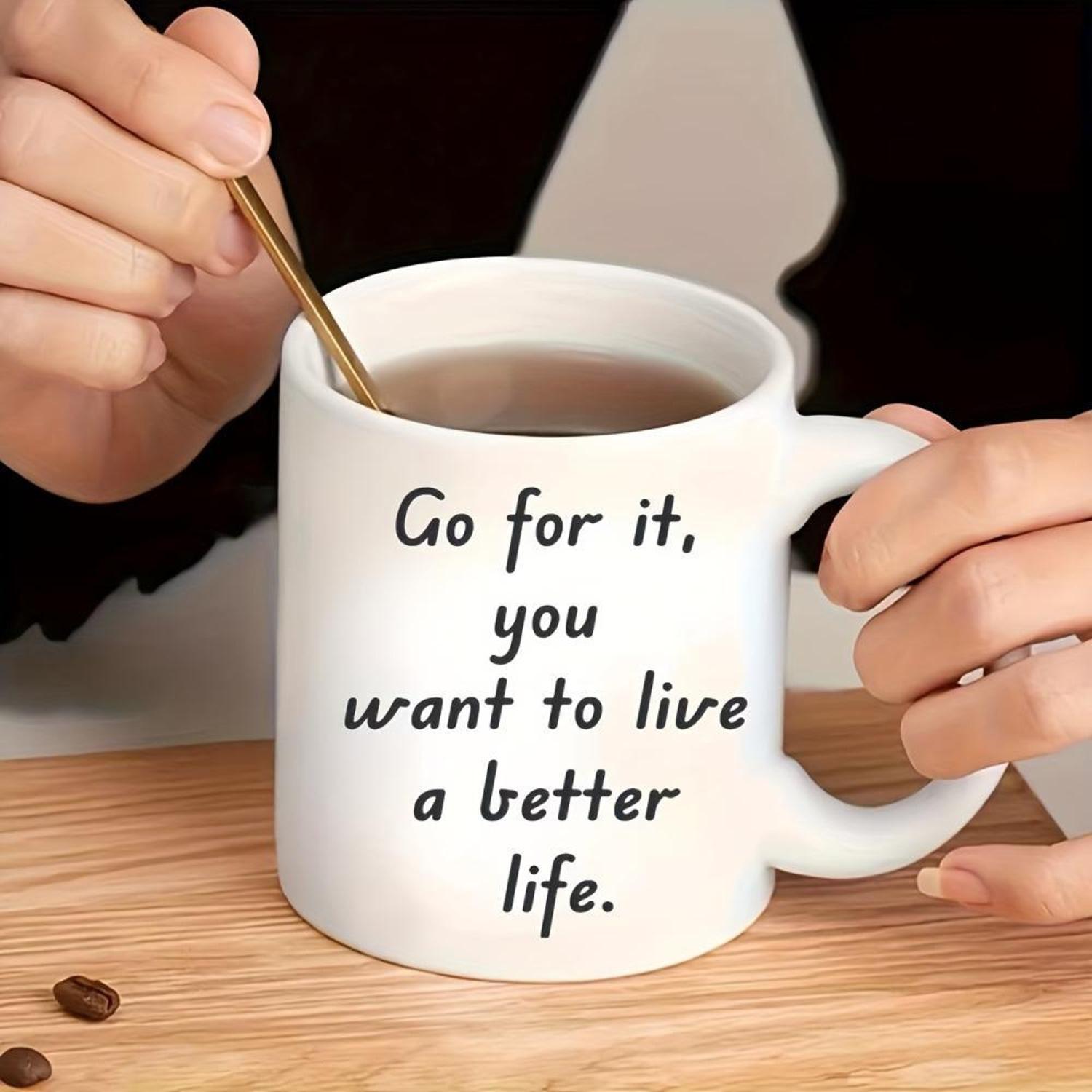 1pc Coffee Mug Wonderful Life Fun Cartoon Mugs Gifts Girlfriends Family ...