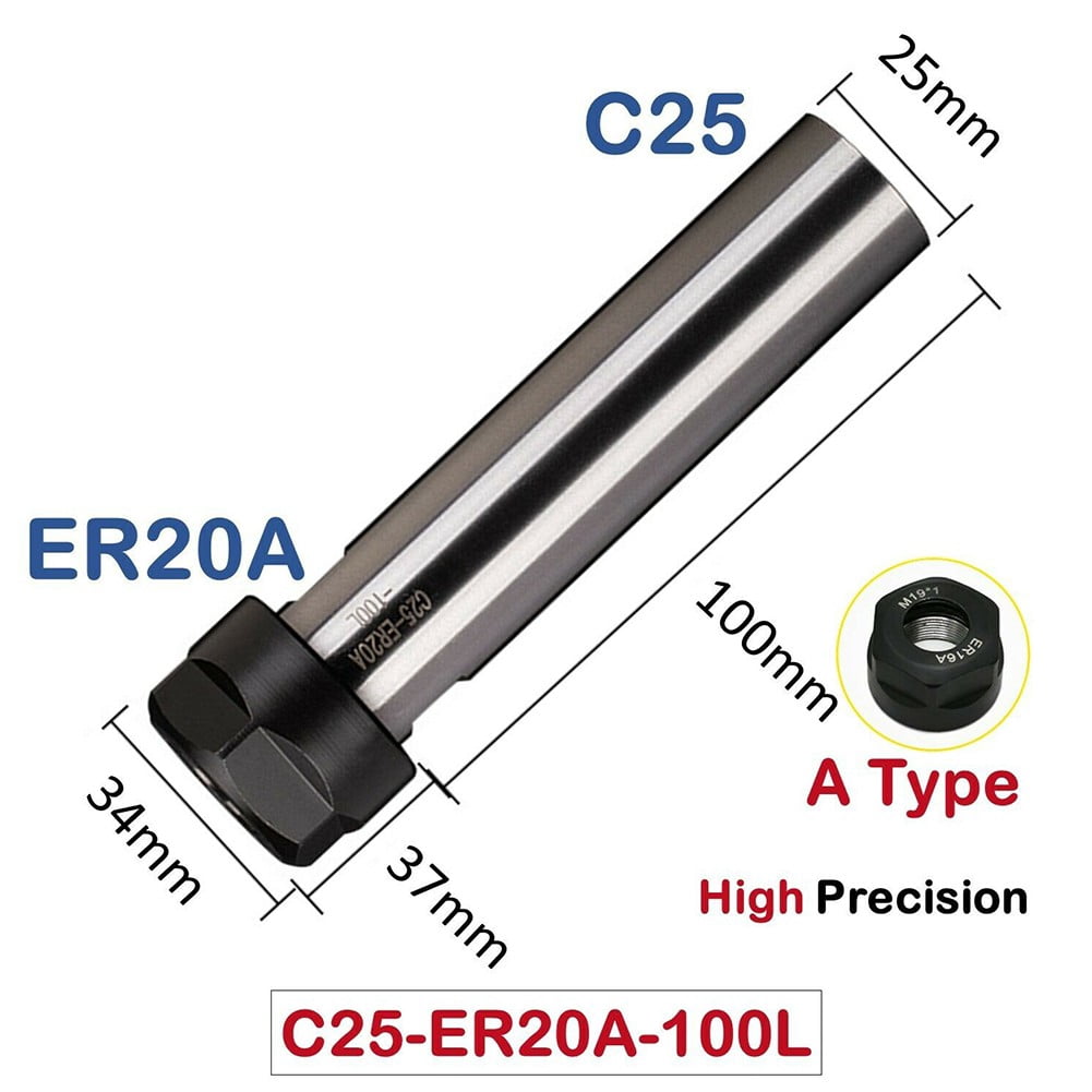 1pc Collet Chuck C-8-10-12-16-20-25-mm ER-8-11-16-20-A Straight Shank ...