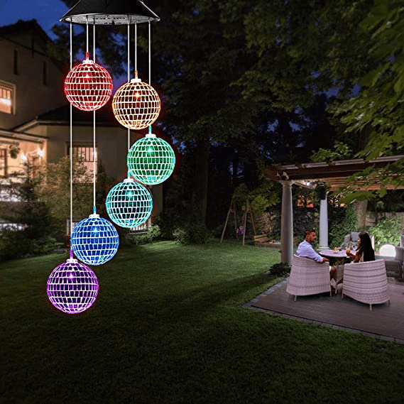 1pc Color Changing Solar Wind Chimes - LED Mobile Hanging Light for ...