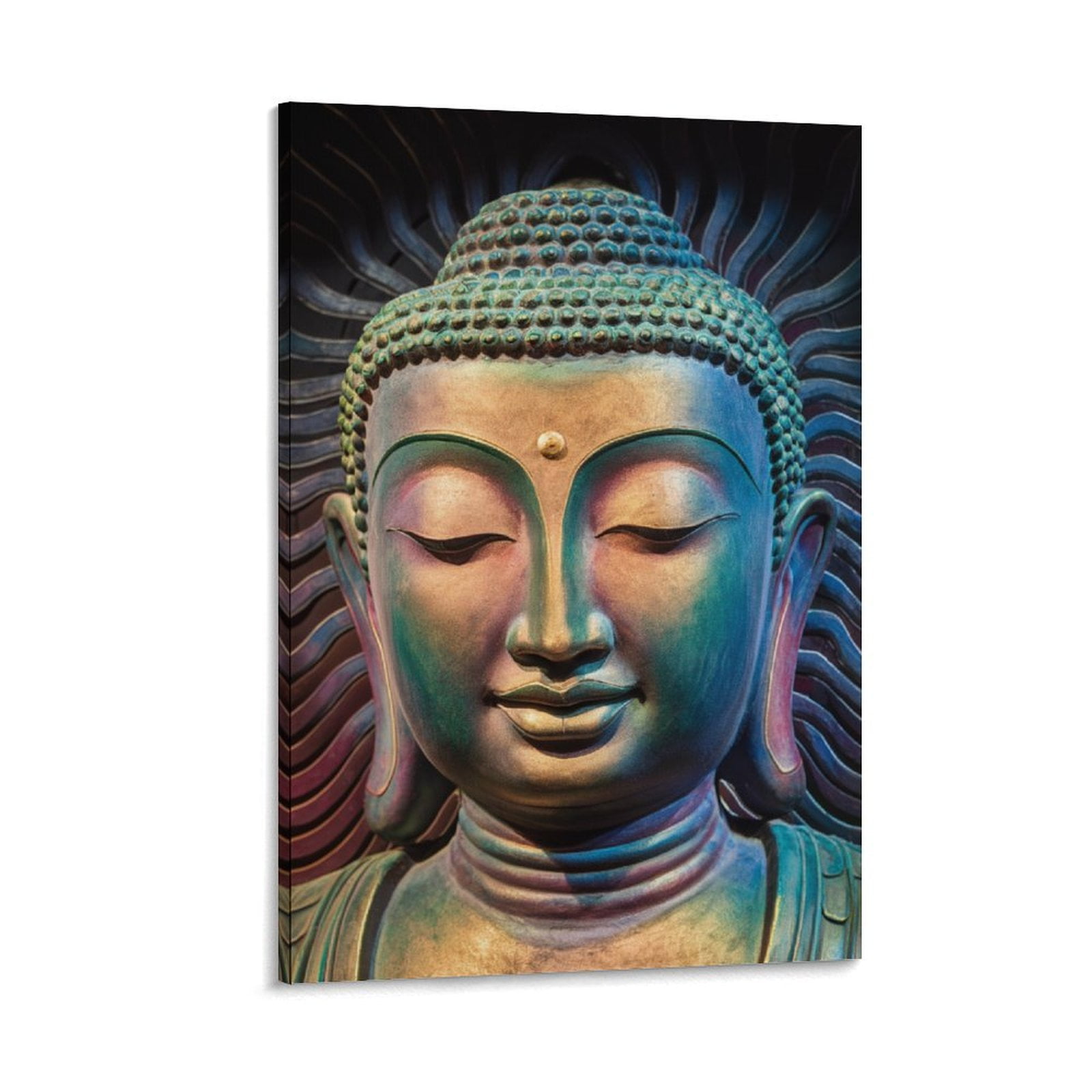 1pc Colorful Buddha Face 3 Pictures Print Wall Art With Inspirational ...