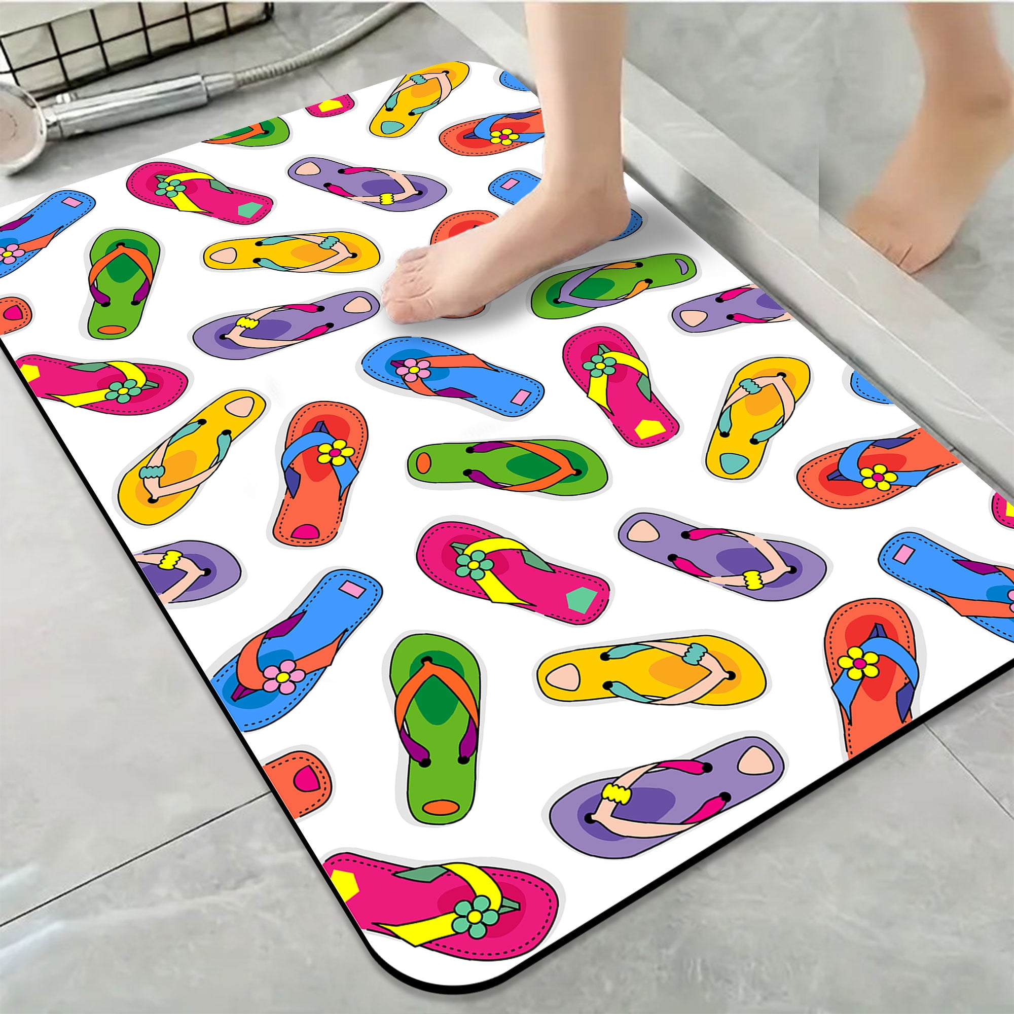 1pc Colorful Flip flops Bathroom Rug Bathroom Decor and Accessories ...