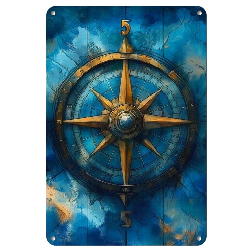 1pc Contemporary Blue Star Metal Wall Art, Vintage Iron Sign, Multi ...