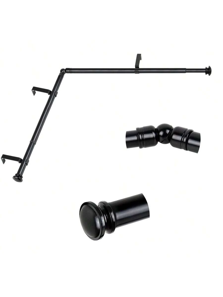 1pc Corner Window Curtain Rods, Bay Window Curtain Rods, 3/4 Inch ...