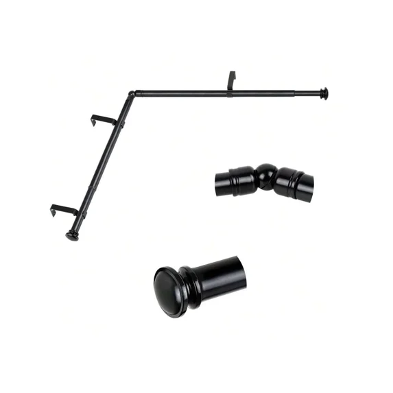 1pc Corner Window Curtain Rods, Bay Window Curtain Rods, 3/4 Inch ...