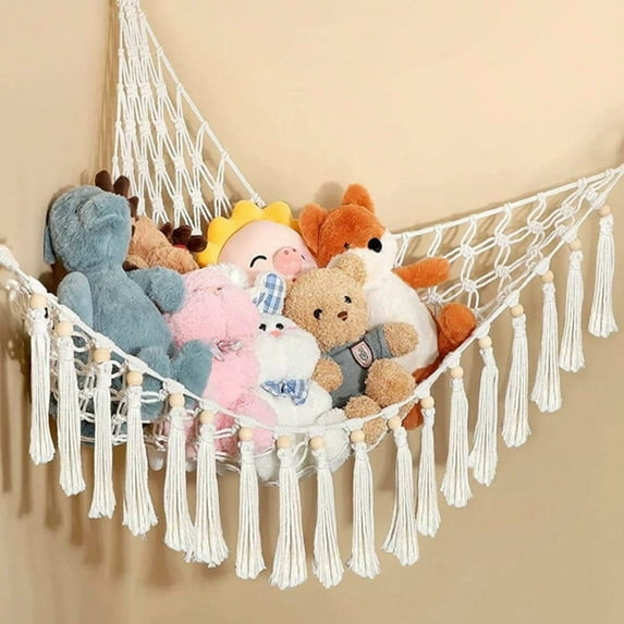 1pc Cotton Rope Storage Net Kids Room Hanging Toy Hammock Organizer ...