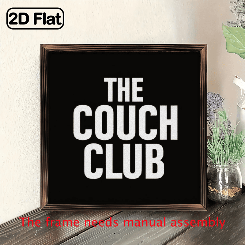 1pc The Couch Club 8x8 Inch Wood Wall Decor Sign - Bold White Lettering ...