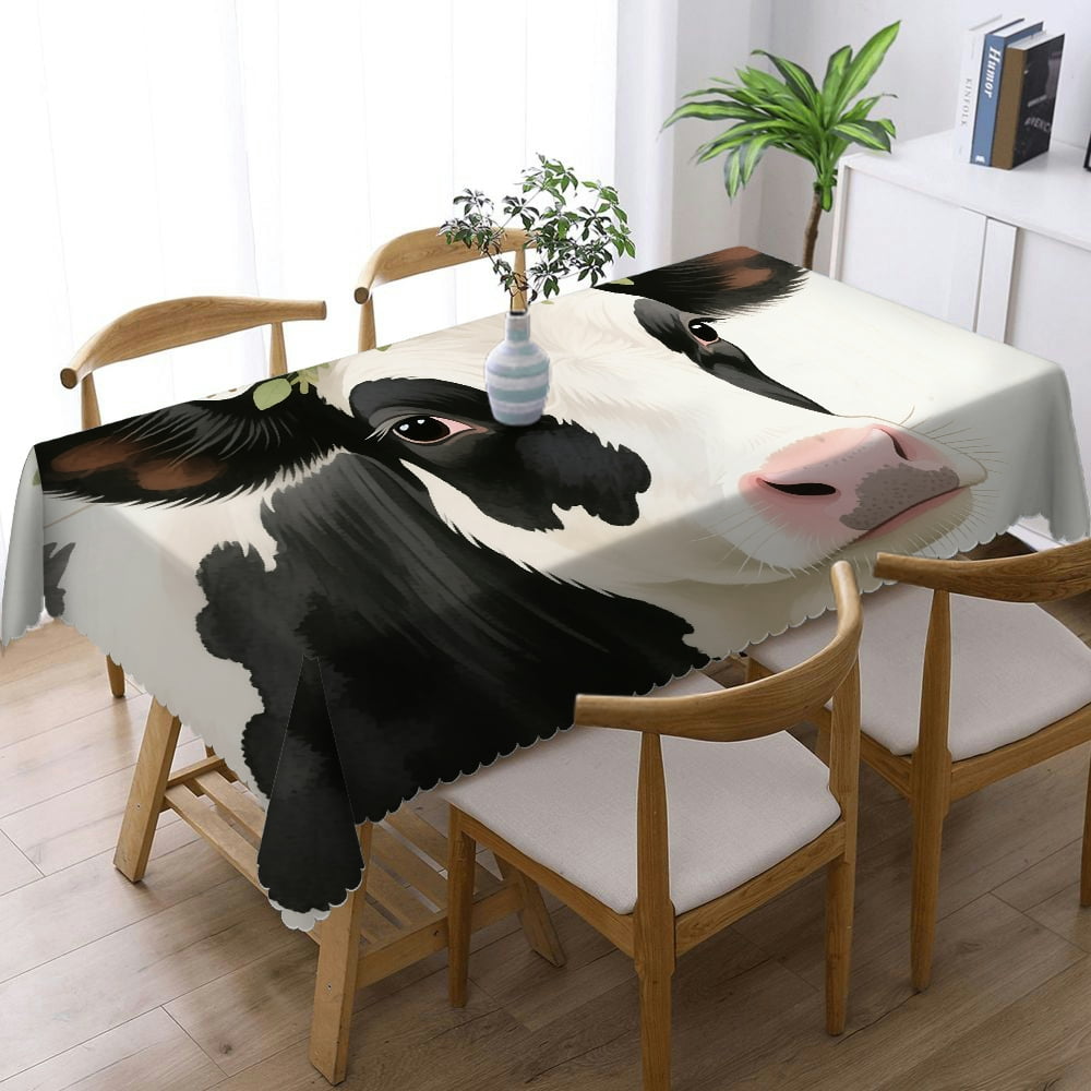 1pc Cow Greenery Eucalyptus Print Tablecloths rectangle , Holiday ...