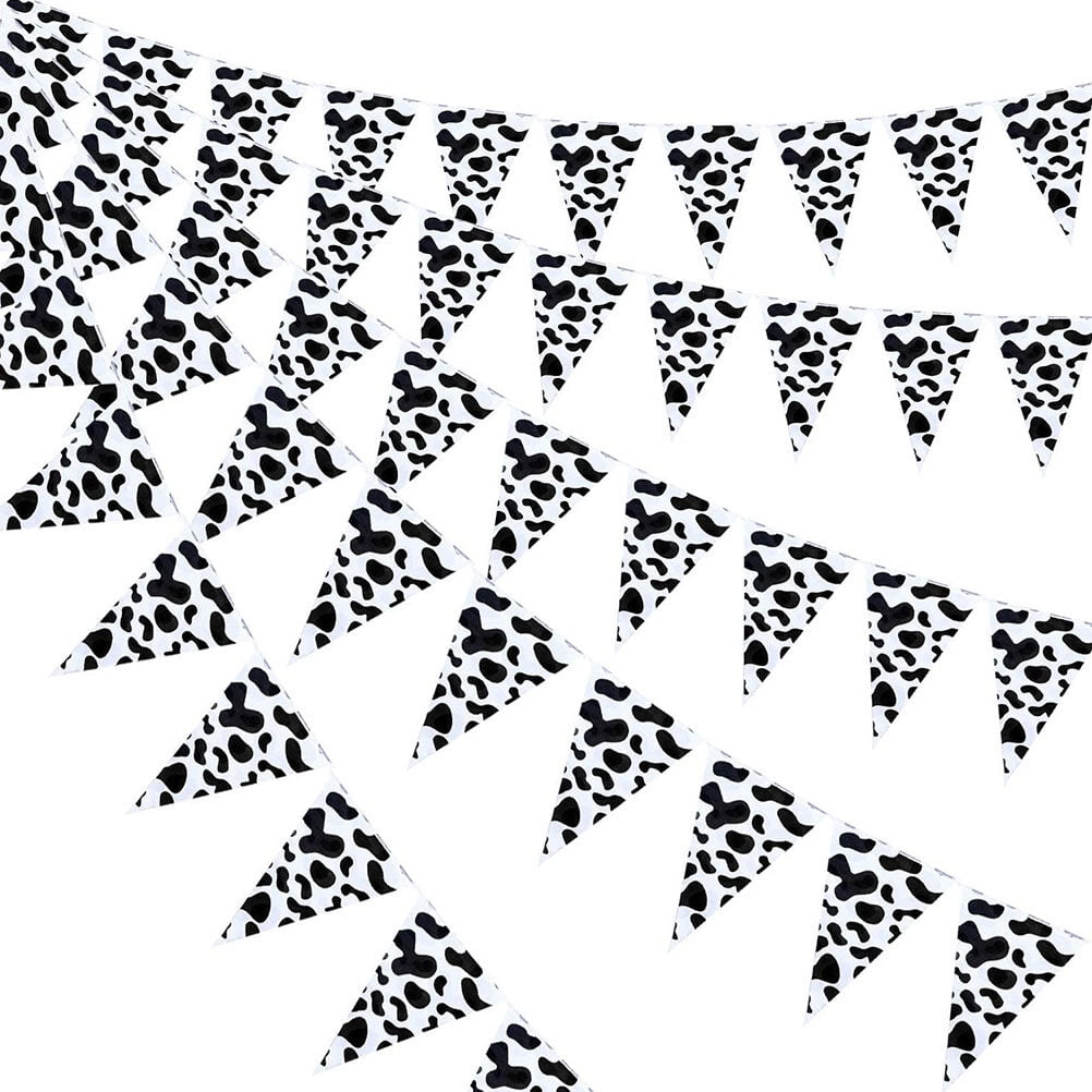 Homemaxs 1pc Cow Pennant Banners 8m Cow Bunting Banner Birthday Party ...