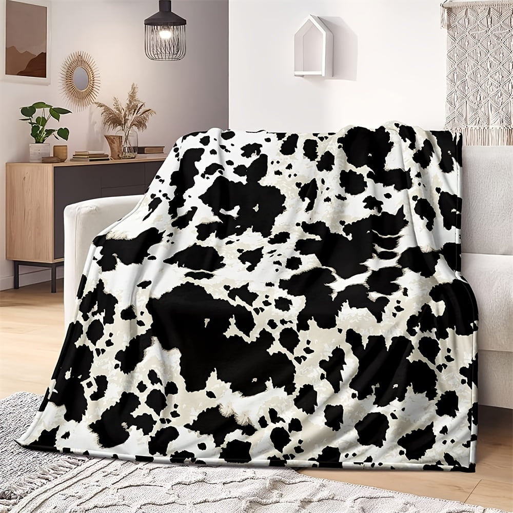 1pc Cow Print Blanket, Cow Pattern Animal Blanket, Warm Cozy Soft Throw ...