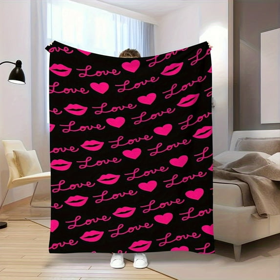 1pc Cozy Valentine's Day Heart-Shaped Flannel Blanket - Soft, Warm, and ...