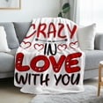 1pc Crazy In Love Flannel Blanket Soft Warm Heart Arrow Design Suitable ...
