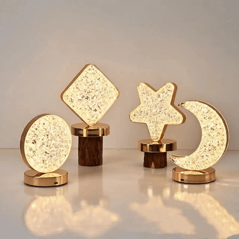 1pc Creative Moon Night Light, Charging Touch Three-color Table Light ...