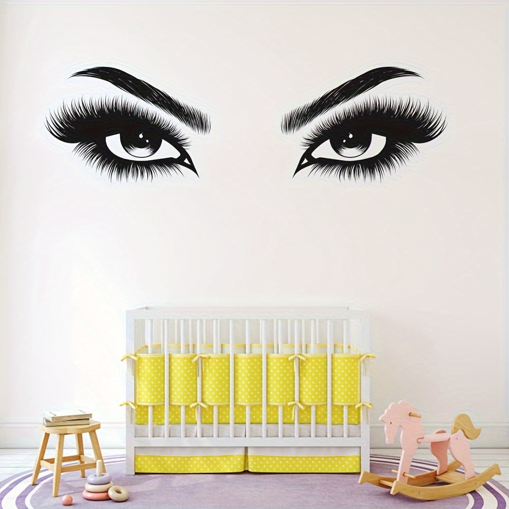 1pc Creative Wall Sticker, Beauty Eyes Eyelash Pattern Self-Adhesive ...