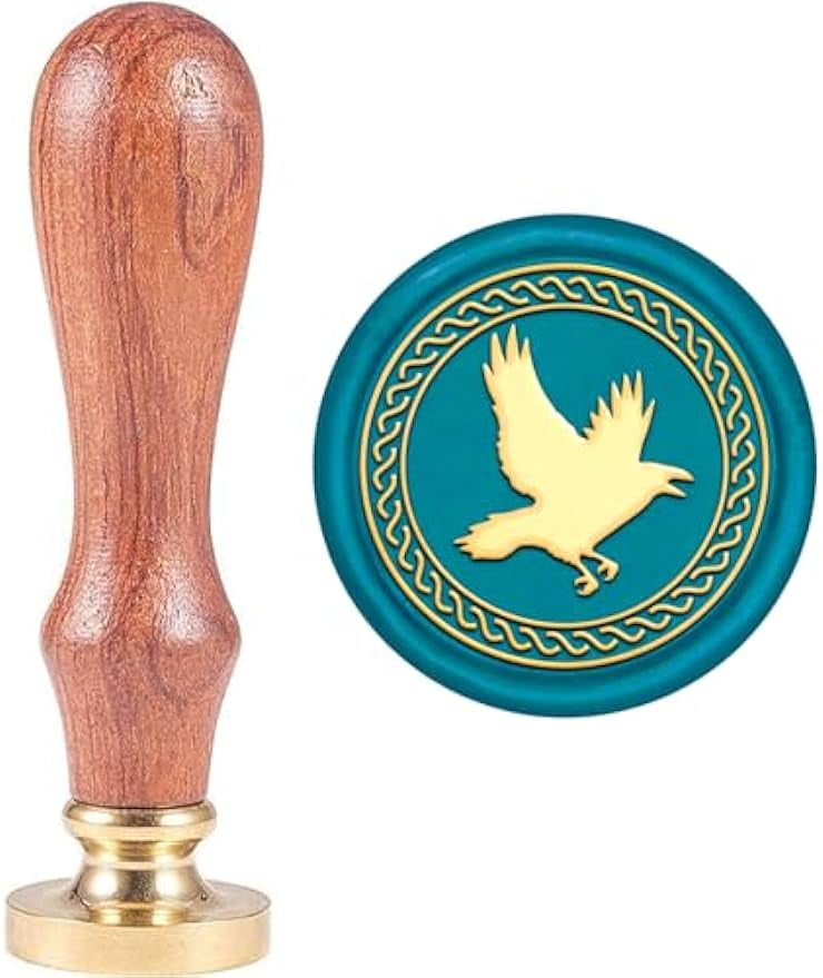 1pc Crow Wax Seal Stamp 25mm Animal Retro Removable Brass Stamp Head ...