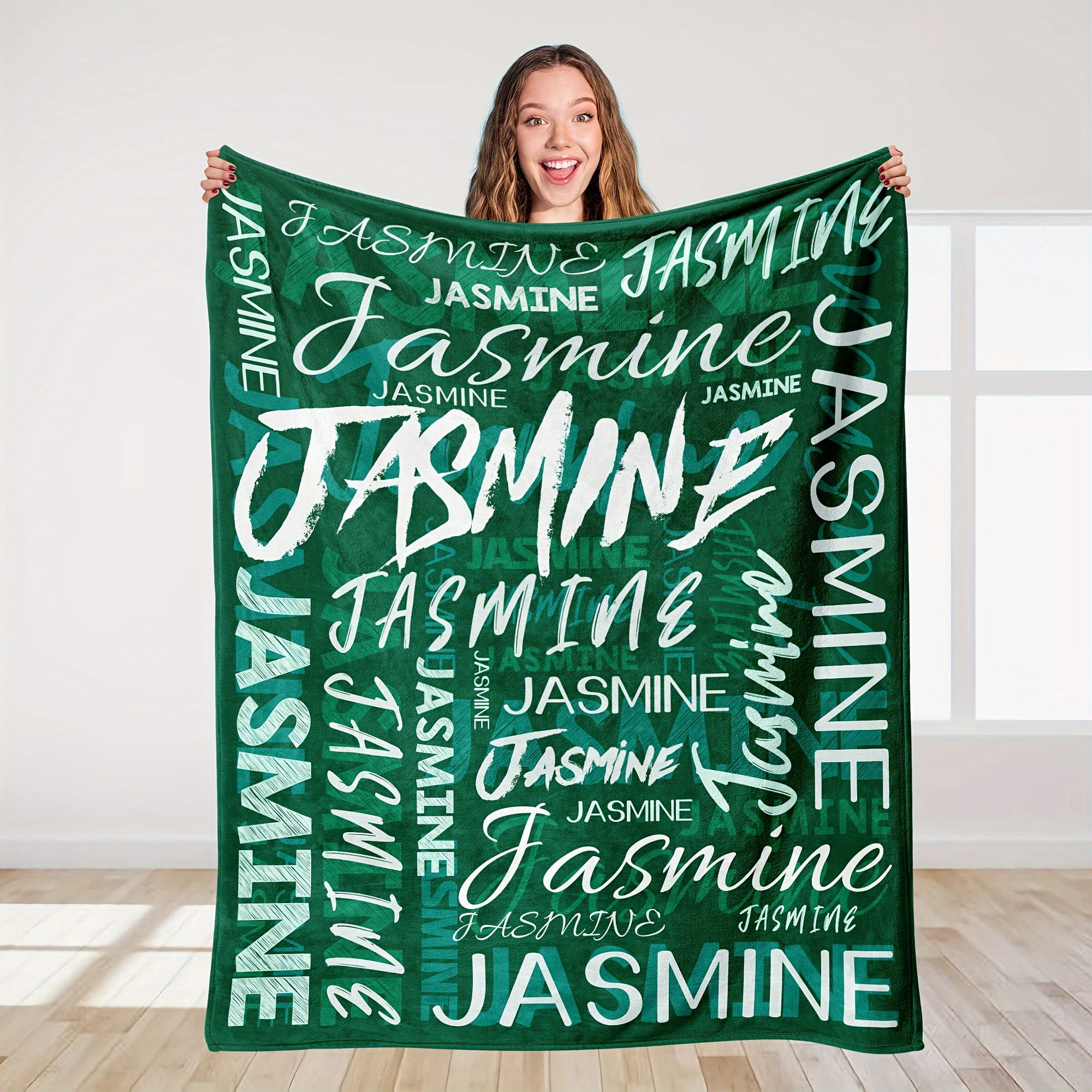 1pc Custom Name Personalized Polyester Throw Blanket - Soft Cozy ...