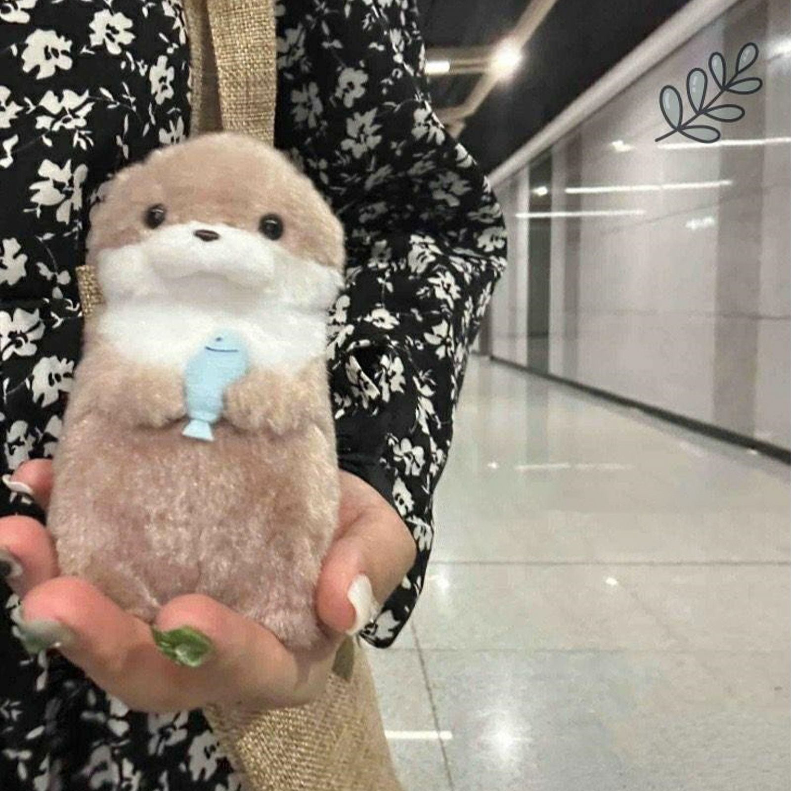 1pc Cute Otter Holding Fish Plush Doll Lovely Gift For Girls - Walmart.com